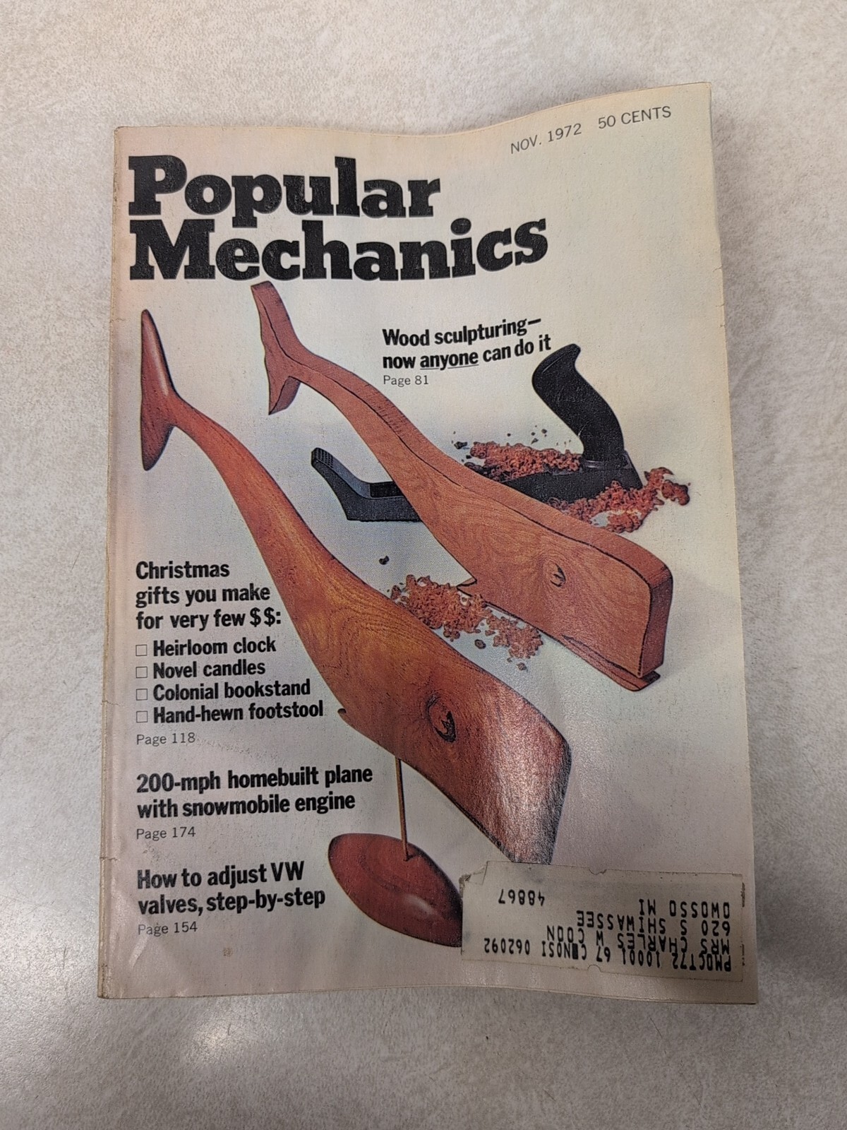 Popular Mechanics November 1972 Magazine Wood Sculpting *Buy 2 Get 1 ...