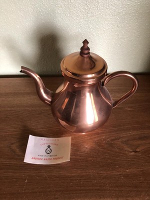 VTG. MAGELLAN COPPER TEA POT, SOLID COPPER, TIN LINED, NEVER USED. 8.5 ...