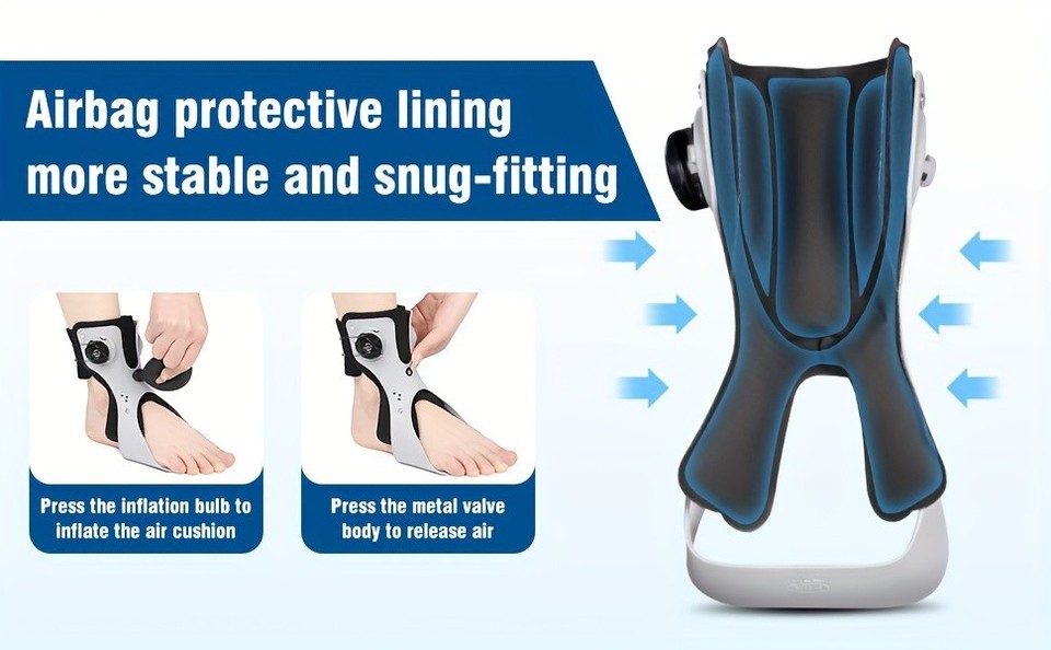 1X Foot Drop Corrector Brace BOA Strap Triangle Support Effective ...