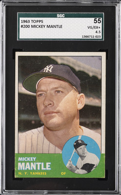 1963 TOPPS #200 MICKEY MANTLE SGC 5.5 | eBay