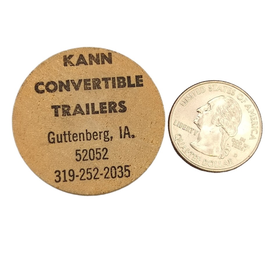 Kann Convertible Trailers Guttenberg Iowa TUITT Wooden Nickel Token ...
