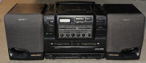 SONY 1990s CFD 555 Boombox Mega Bass AM/FM Radio Cassette CD Player ...