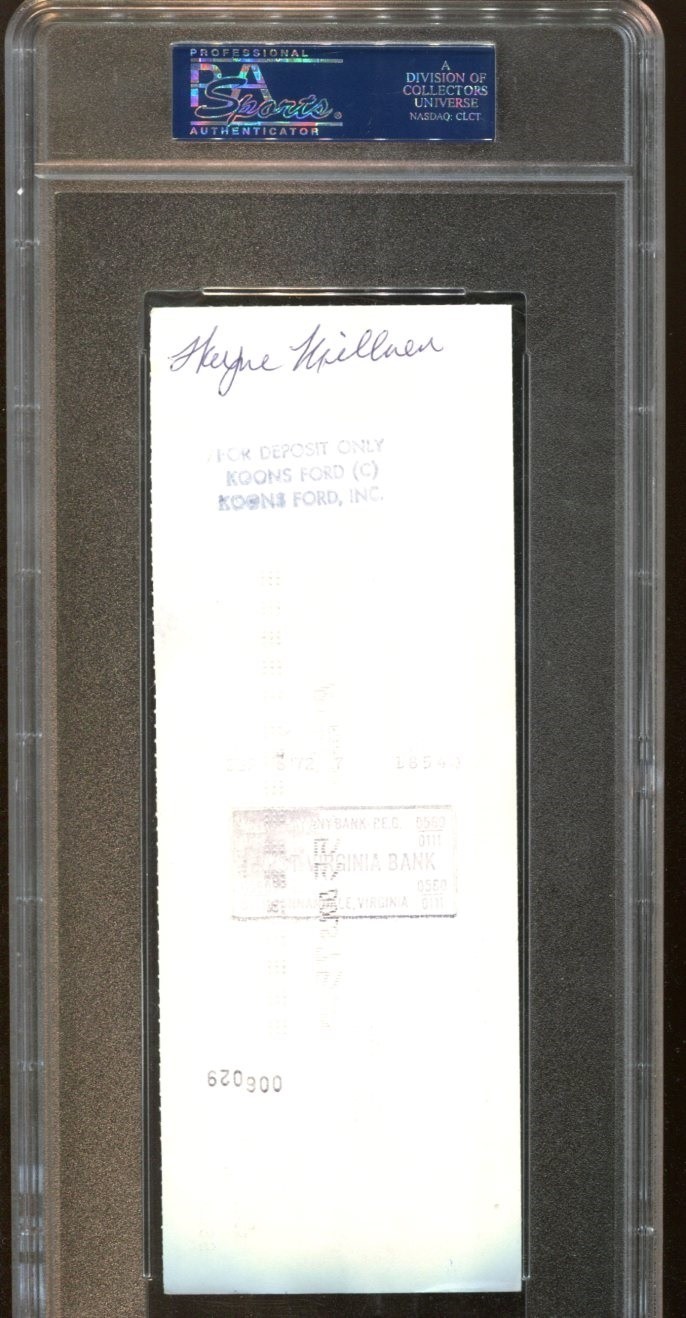 Wayne Millner Signed Check 3.5x8.5 Autographed Redskins PSA/DNA ...
