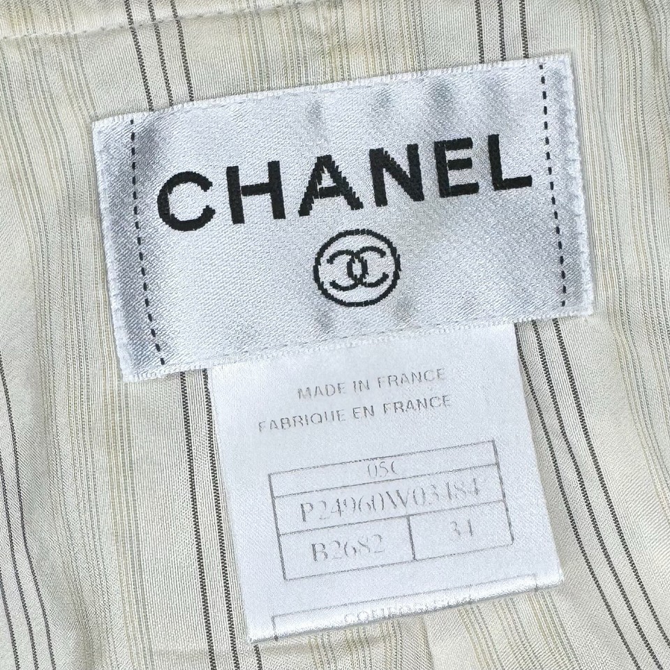 CHANEL 2005 CRUISE TWEED STRIPE SHORT SLEEVE JACKET | eBay