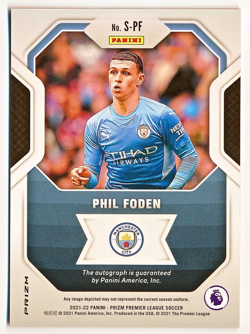 2021-22 Prizm EPL Phil Foden Signatures Prizms Red Stars Auto SP #S-PF ...