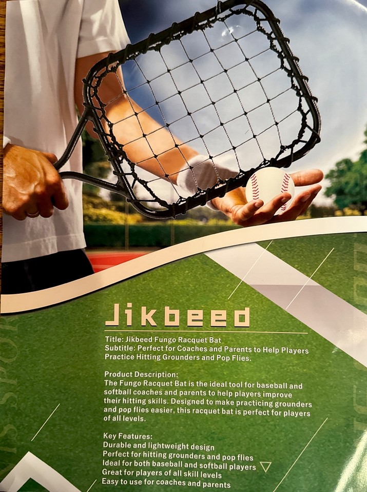 Jikbeed Baseball Racket for Fly Balls: Fungo Baseball Softball NEW w ...