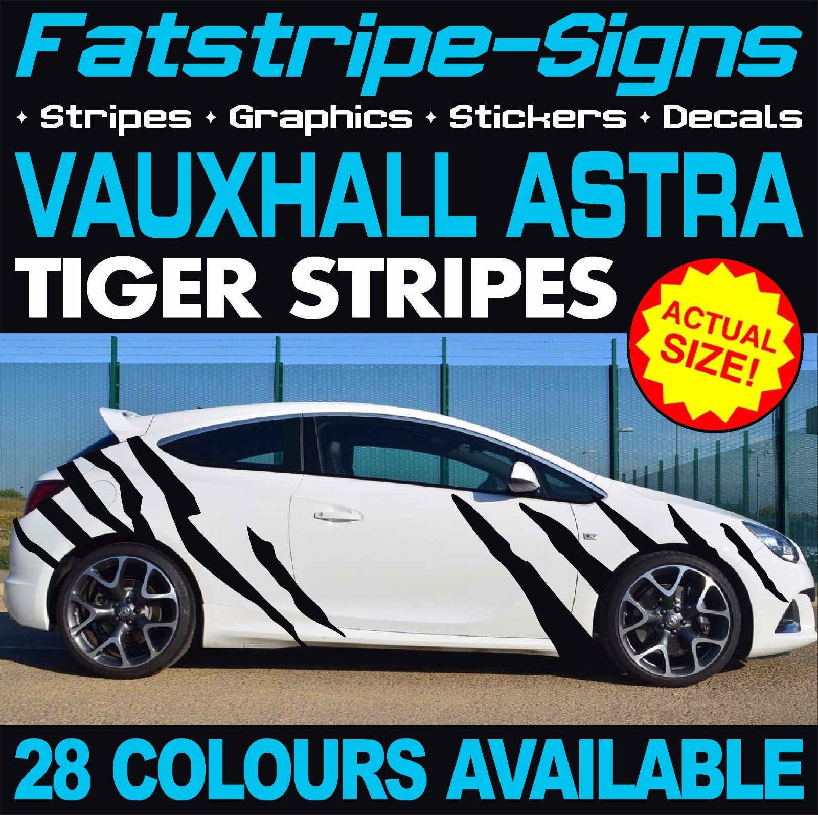 to fit VAUXHALL ASTRA TIGER STRIPES GRAPHICS STICKERS DECALS MK3 MK4 ...