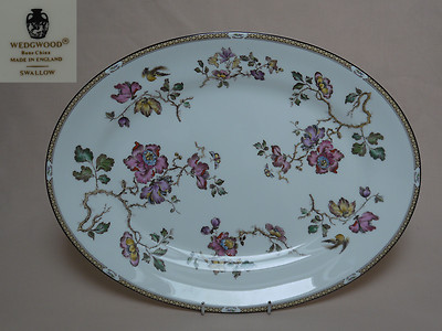 Wedgwood Swallow (Yellow/Brown Trim, R4467) 15.25" Oval SERVING PLATE ...