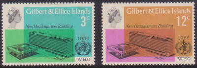 (F322-41) 1968 Gilbert &Ellis Islands set of 2stamps WHO (AP) (NC17v ...