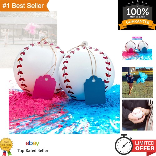 Gender Reveal Powder Ball Set - Baseballs Exploding with Blue & Pink ...