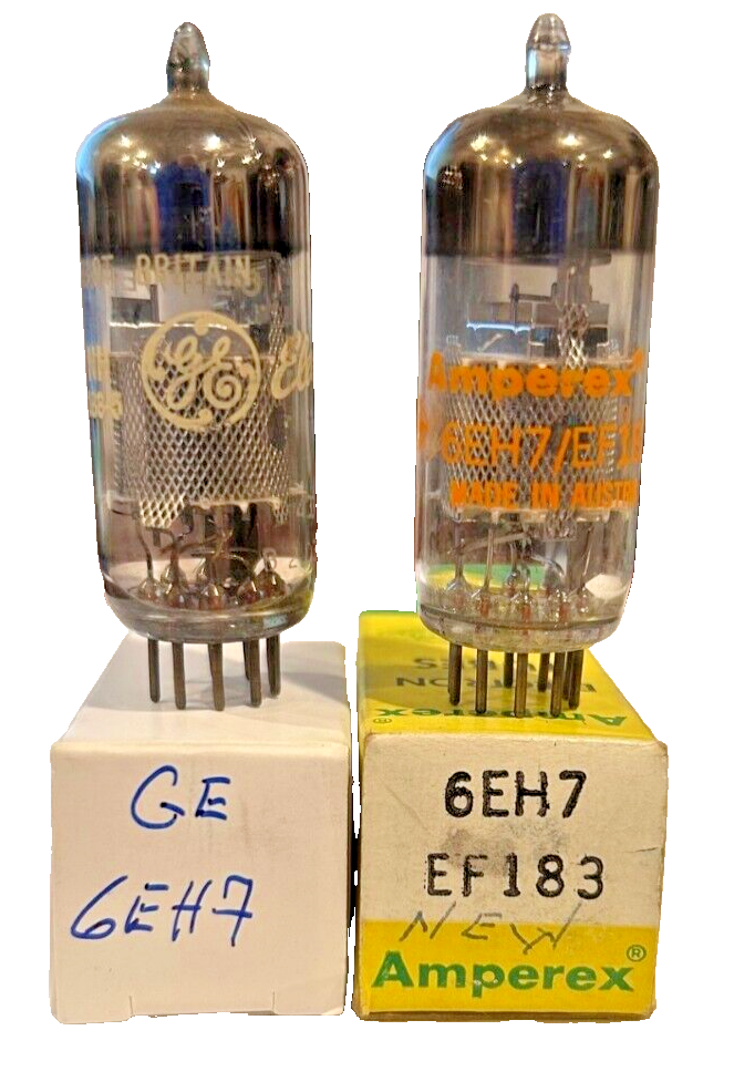 Pair of 6EH7 EF183 Vacuum Tubes (GE & Amperex) NOS Tested GOOD on ...