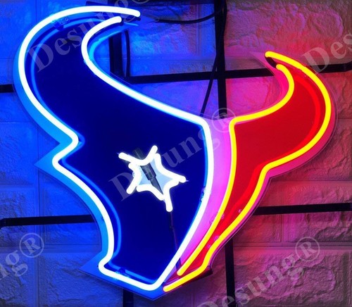 Houston Texans Go Texans Bar 20"x16" Neon Sign Light Lamp With HD Vivid ...