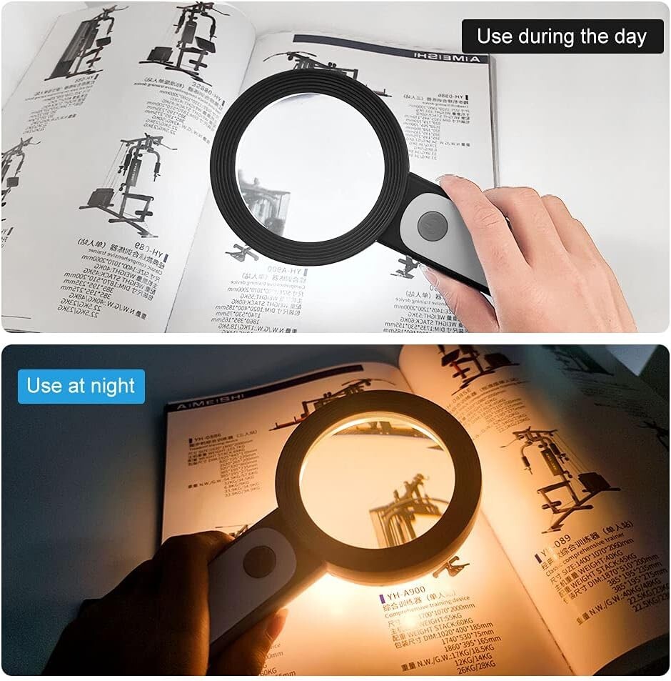 30X 40X Magnifying Glass With Light And Stand, Non-rechargeable ...