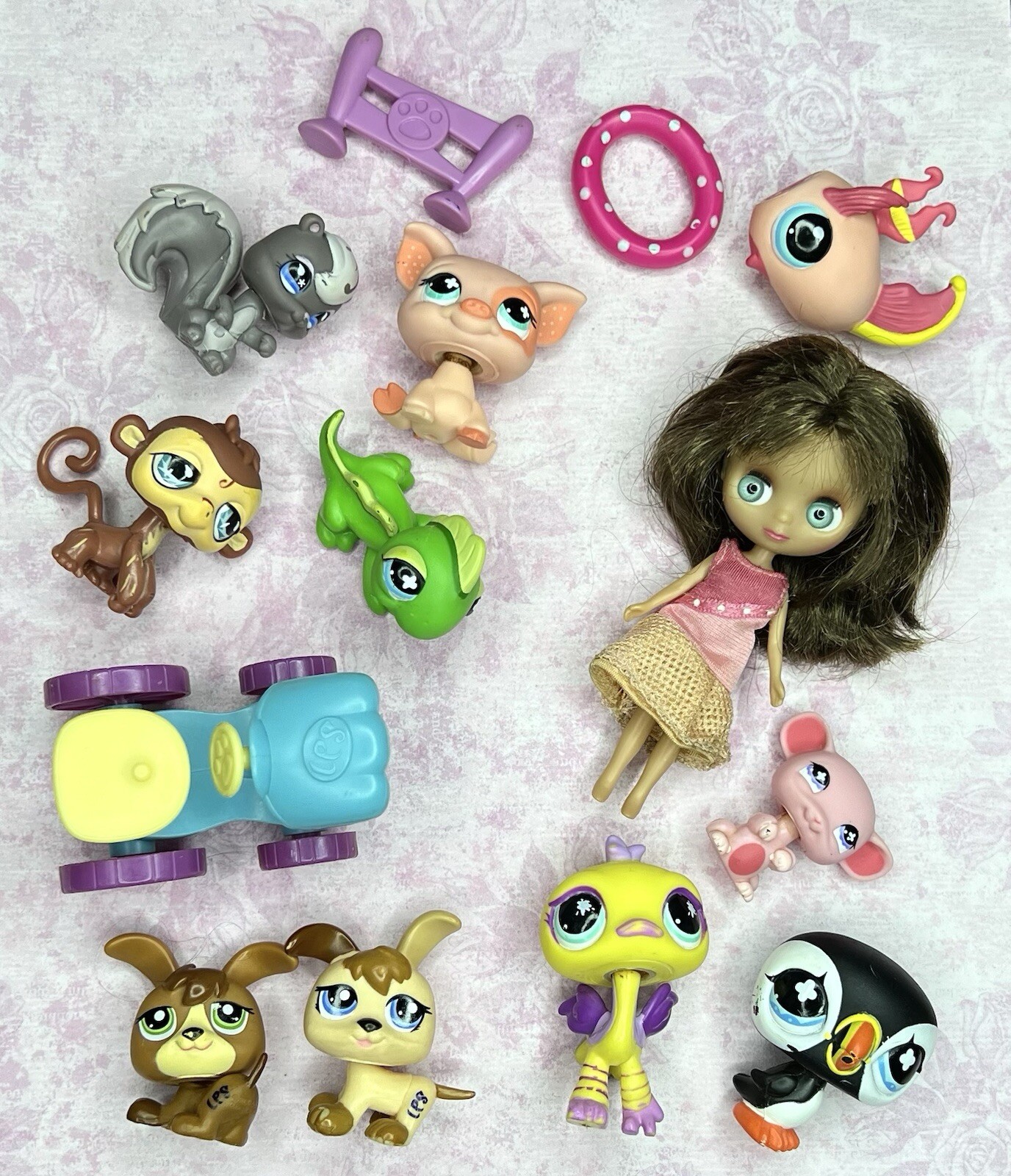 Auth Hasbro LPS Lot 10 Pets & Blythe Doll 1338 1339 742 485 651 643 Car ...