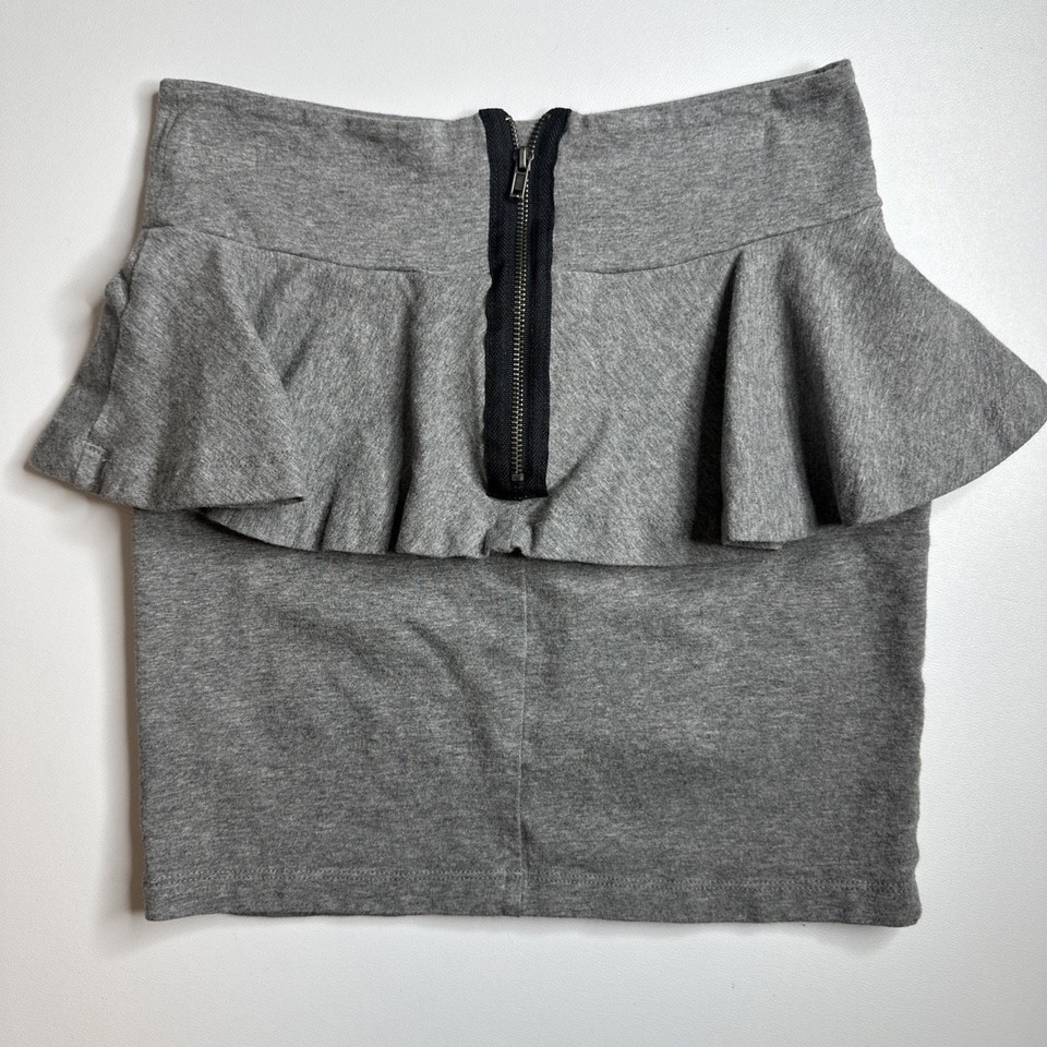 Vintage Material Girl Juniors XS Gray Ruffle Mini Skirt Soft Girl A ...