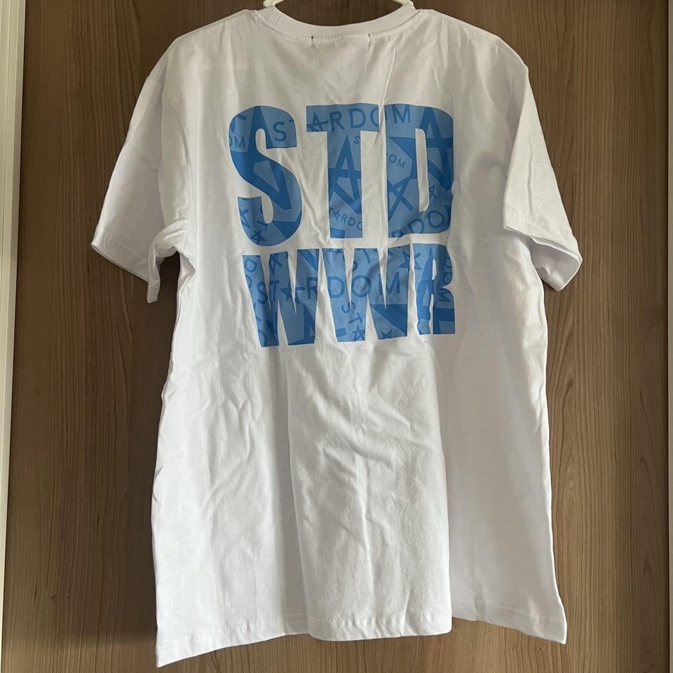 STARDOM White T-Shirt L Signed Mayu Iwatani Logo & Big Back Print | eBay