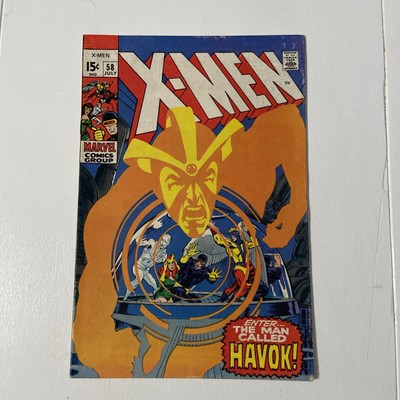 Marvel X-Men #58 July 1969 Havoc Raw Unaltered Vintage Silver Age Comic ...