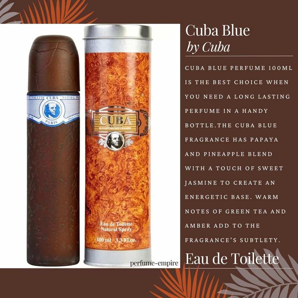 Cuba Blue By Cuba cologne for men EDT 3.3 / 3.4 oz New in Box ...