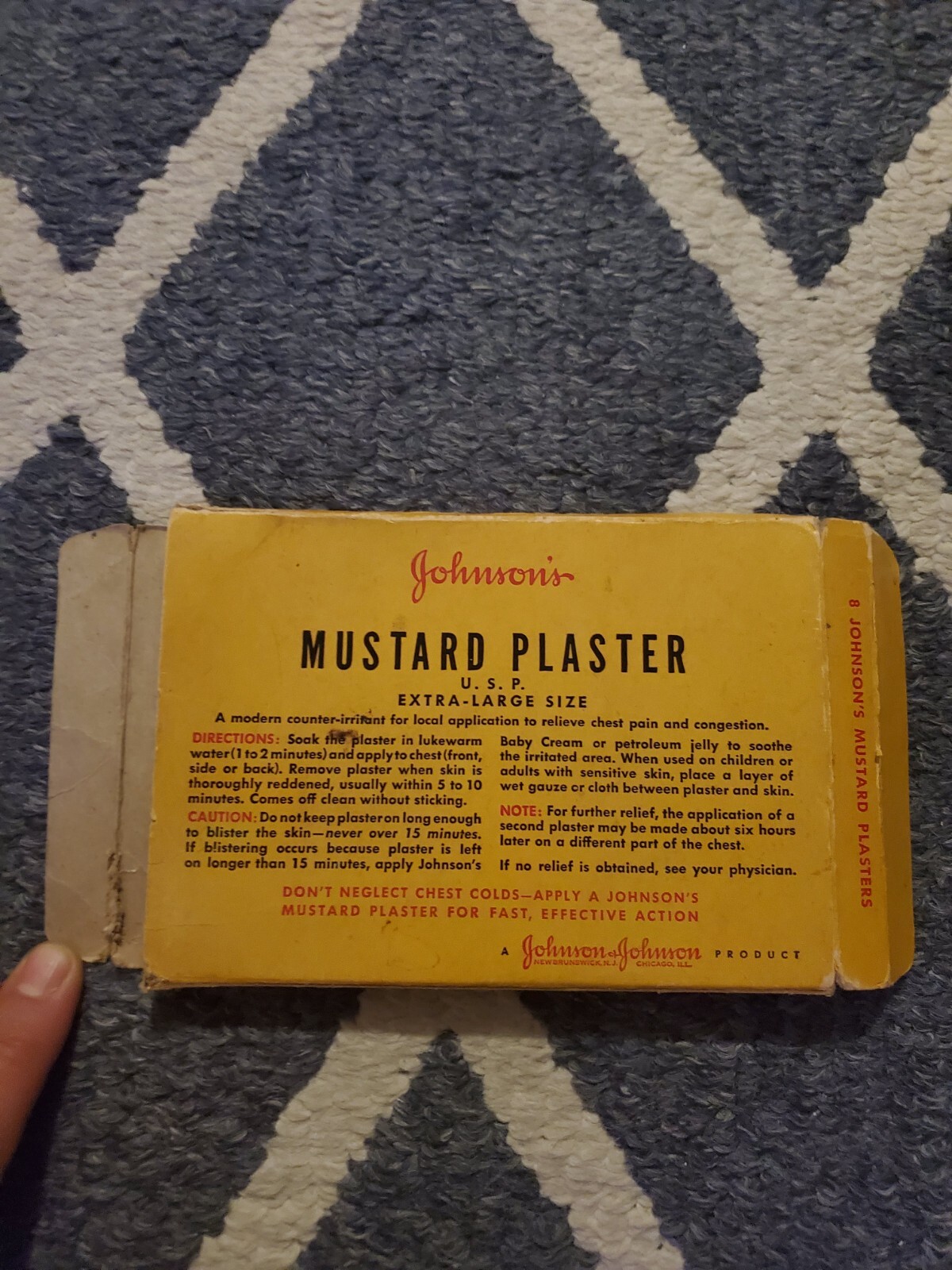 Vintage Johnson & Johnson Mustard Plaster | eBay