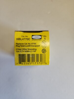 Hubbell HBL4770C Twist-Lock Insulgrip Plug | eBay