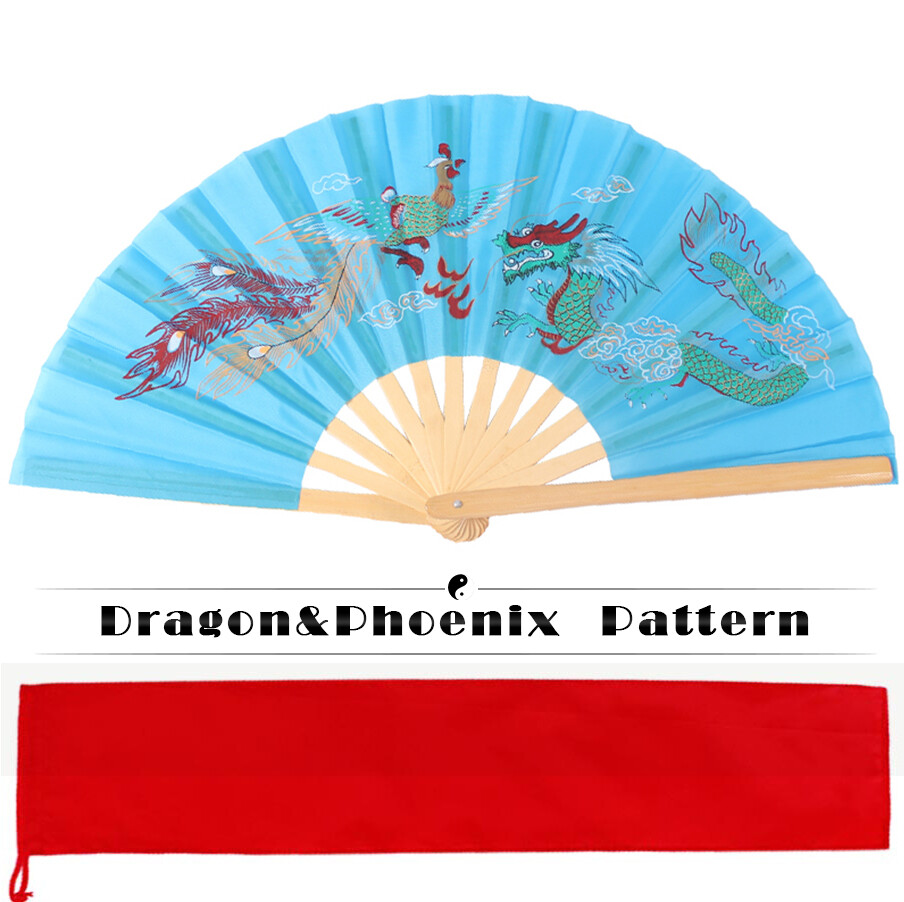 Kung Fu Bamboo Folding Fan Martial Arts Tai Chi Fighting Fan Dragon ...