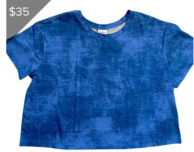 NWT LuLaRoe 2XL Boxy Tee Short Sleeve Top Denim Blue Acid Wash ...
