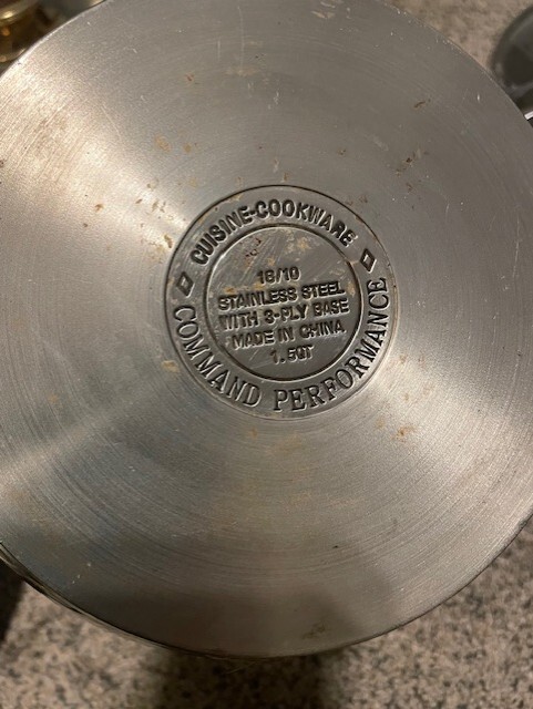 Command Performance 11 PC Cuisine Cookware, Stainless Steel 3 Ply, Gold ...