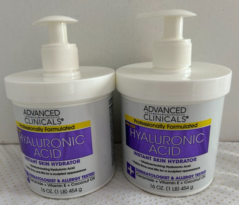 2X Advanced Clinicals Spa Hyaluronic Acid Instant Hydrating Cream Skin ...