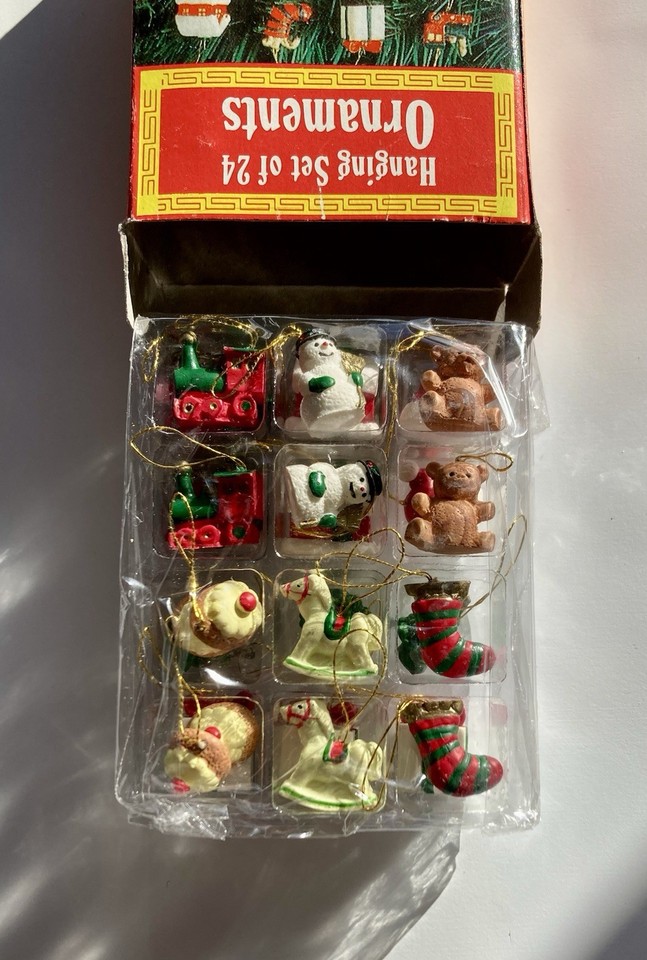 Vintage Giftco Set Of 24 Miniature Ornaments For Small Tabletop ...