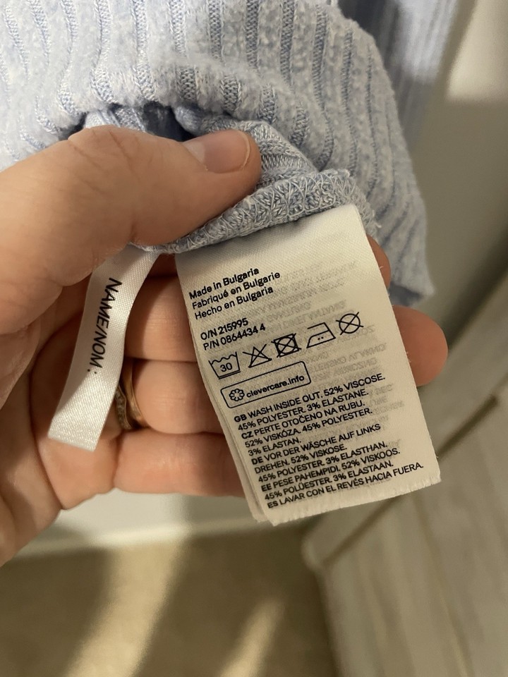 Women’s H&M Light Blue Ribbed Long Sleeve Sweater Size Small | eBay UK