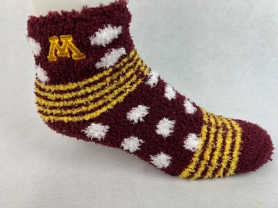 Minnesota Golden Gophers Fuzzy Homegator Socks Medium M Logo | eBay