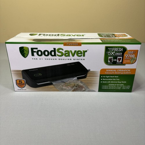 NEW FoodSaver FM2000 Vacuum Sealer Machine with Bags - Black - SEALED ...