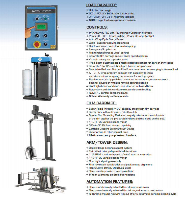 Wall Mount Titan Ultra Stretch Wrapping System 4100-35FA by Cousins | eBay