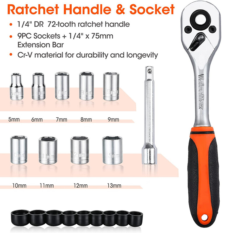 322/219PC Home Repair Hand Tool Kit Basic Mechanic Tools Set w/Carrying Tool Bag | eBay