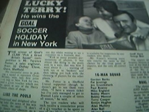 football ephemera picture terence foster dore sheffield wins a holiday ...