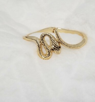 Goldtoned Aldo Snake Serpent Hinged Bangle Bracelet | eBay