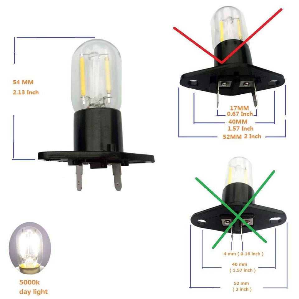 Led Filament Light 1.5w Z187 Microwave Bulb 125v 20w Equivalent ...