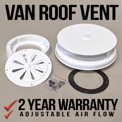 Wind Driven WHITE Van Roof Vent Rotating Low Profile Vehicle Fan 4x4 ...