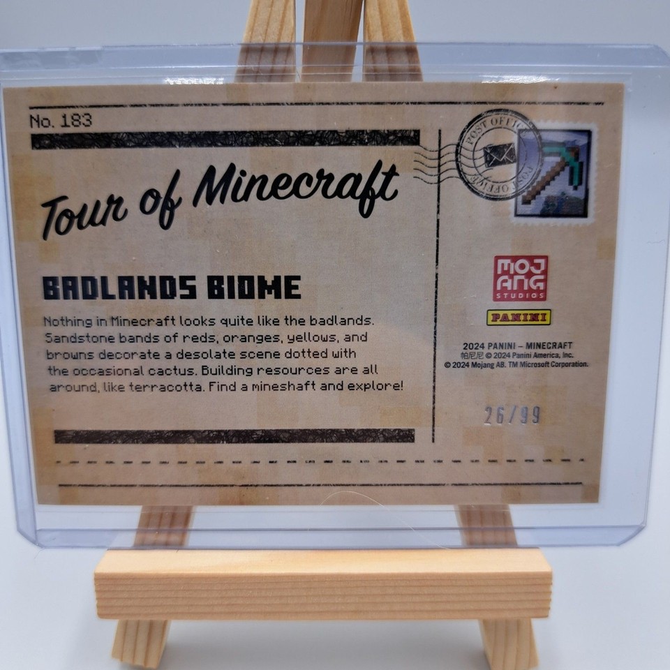 Panini Minecraft Mojang Trading card - Badlands Biome #183 Gold Foil 26 ...