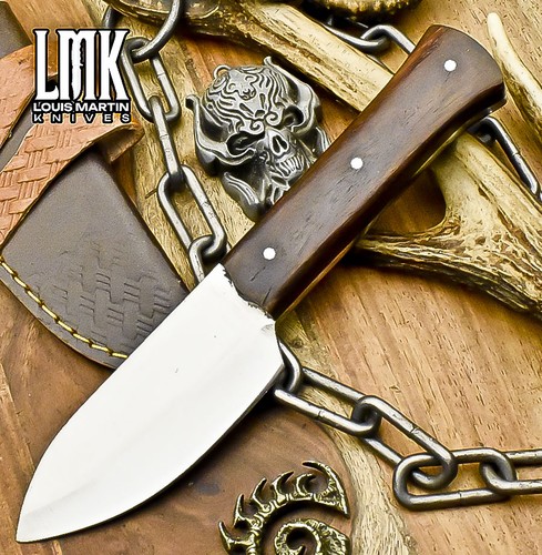 LMK Forged Skinner Knife ATS-34 Steel Walnut Wood Hunting Rare | eBay