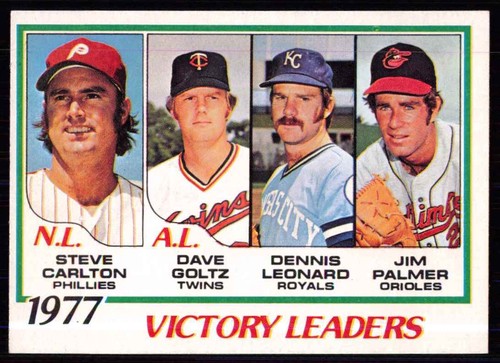 1978 Topps 1977 Victory Leaders - Steve Carlton/Dave Goltz/Dennis ...