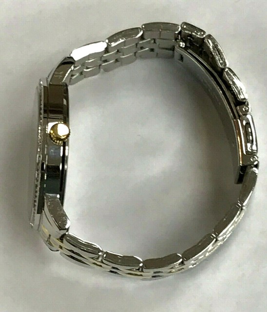 CITIZEN Men's Crystal Black Face Silver Band Watch Quartz G111-S102022 ...