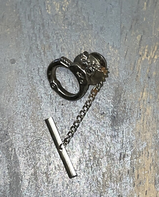Vintage Hand Cuffs Tie Tack Lapel Pin Handcuffs Police FBI Silver | eBay