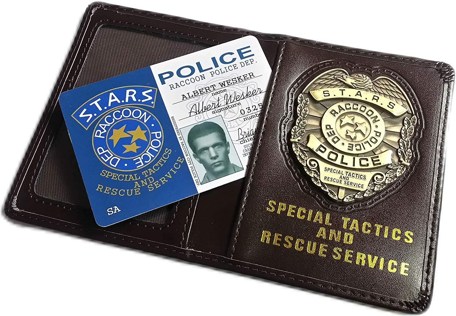 Resident Evil Biohazard S.T.A.R.S Leather Wallet Badge ID Holder R.P.D ...