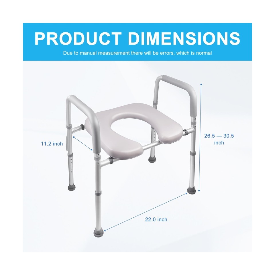 Hotodeal Toilet Seat Risers for Seniors, Heavy Duty Raised Toilet Seat ...