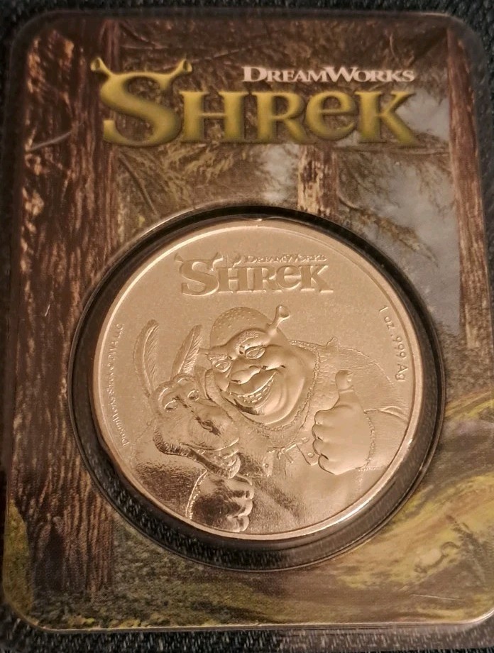 Disney Shrek & Donkey 1 oz .999 silver Niue 20th Anniversary coin 2021 ...