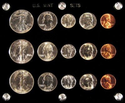 1944 P,D&S U.S. COINS GEM UNCIRCULATED SILVER MINT SET! | eBay