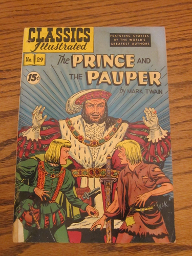 Classics Illustrated #29 - Prince and Pauper -Mark Twain, Samuel Clemens -HRN 93 | eBay