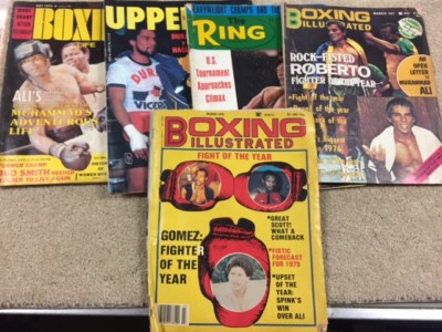 MIXED LOT OF (5) VINTAGE BOXING MAGAZINES- BOXING-UPPERCUT-THE RING-BOX ...