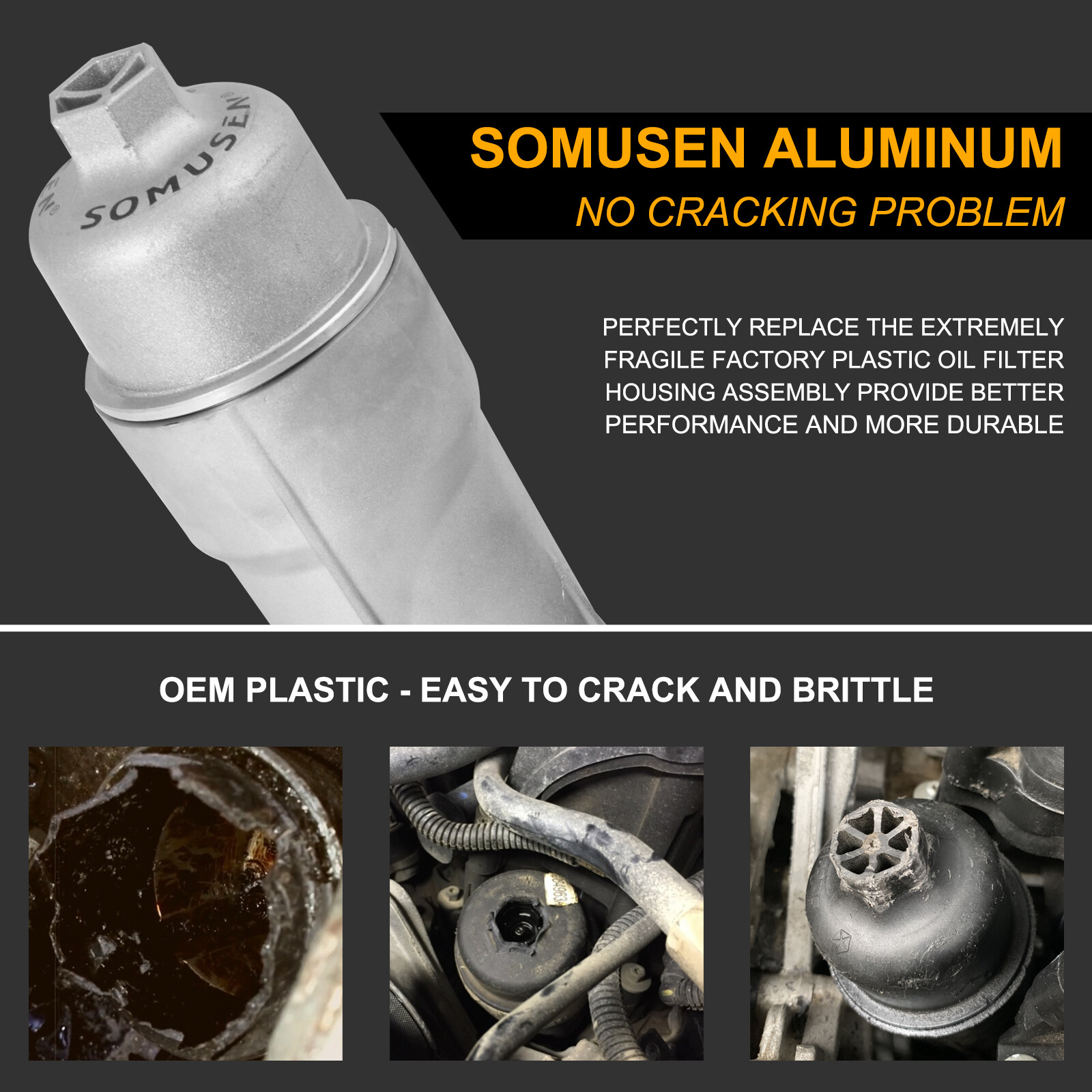 Full Aluminum Oil Filter Housing For 11-16 Jeep Dodge Chrysler Ram 3.6L ...